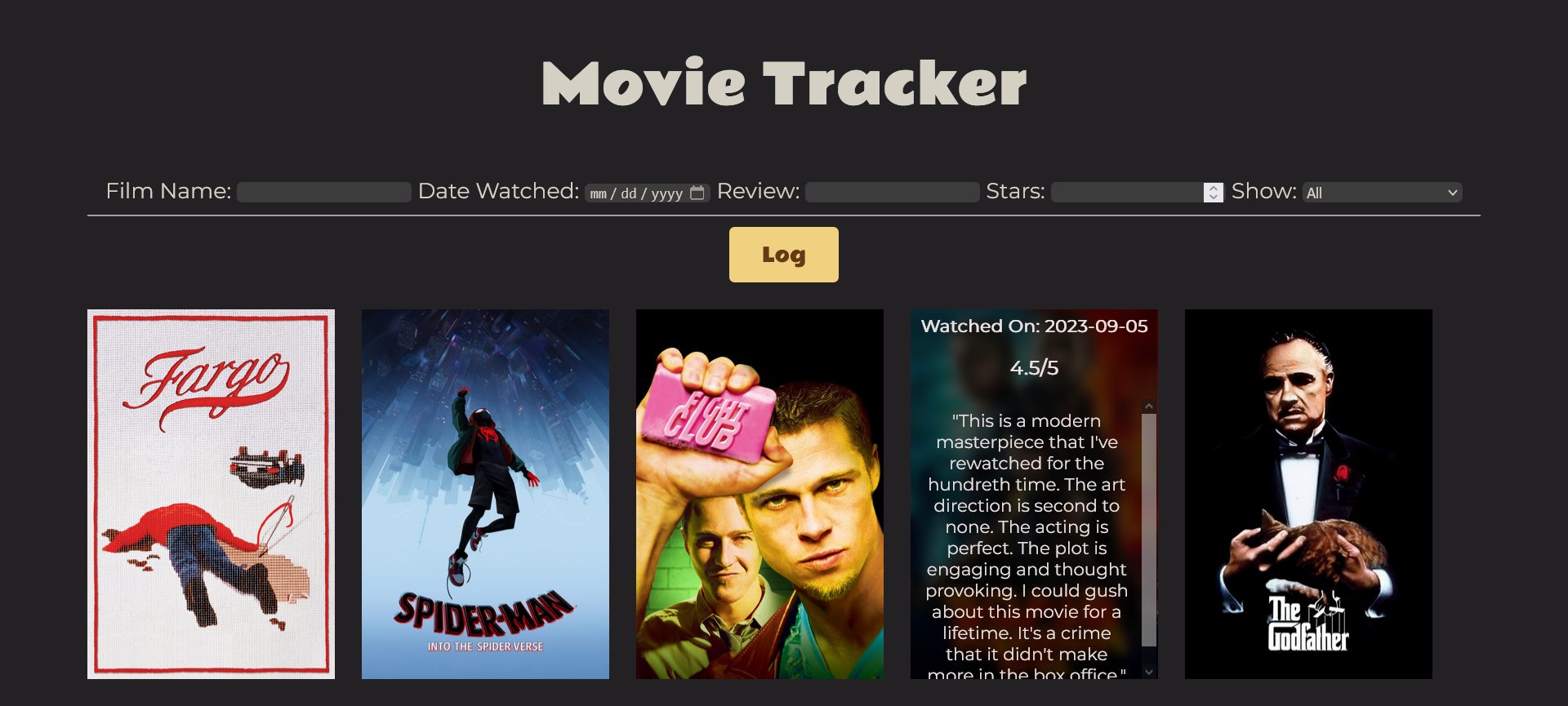 Movie Tracker | pictoparade